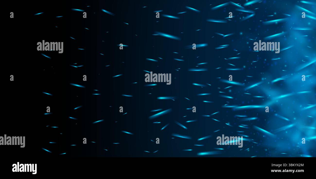 Panoramic blue fire wallpaper with icy smoke, neon sparks and glowing ...