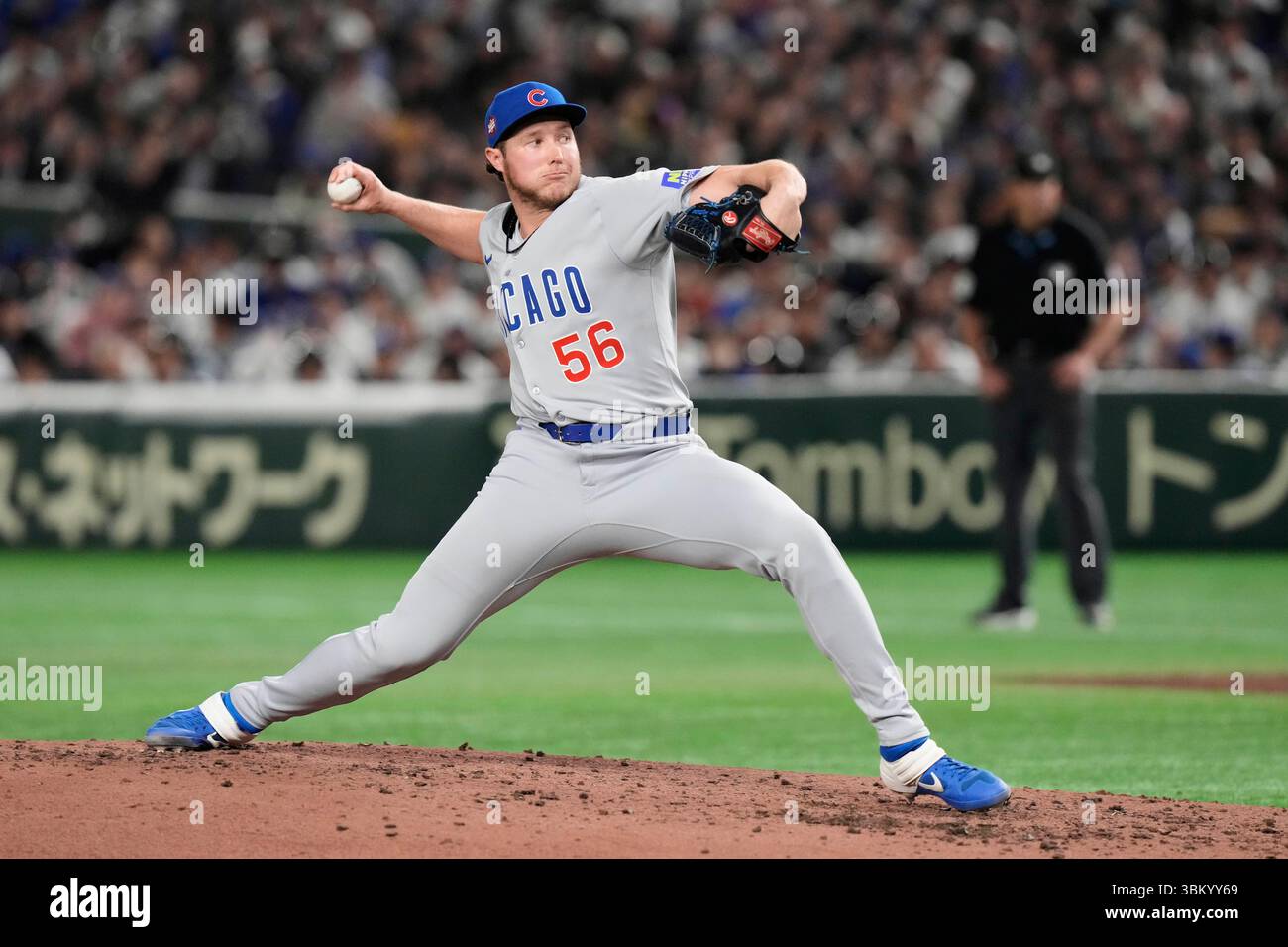 FILE - Chicago Cubs relief pitcher Nate Pearson throws to the Los ...