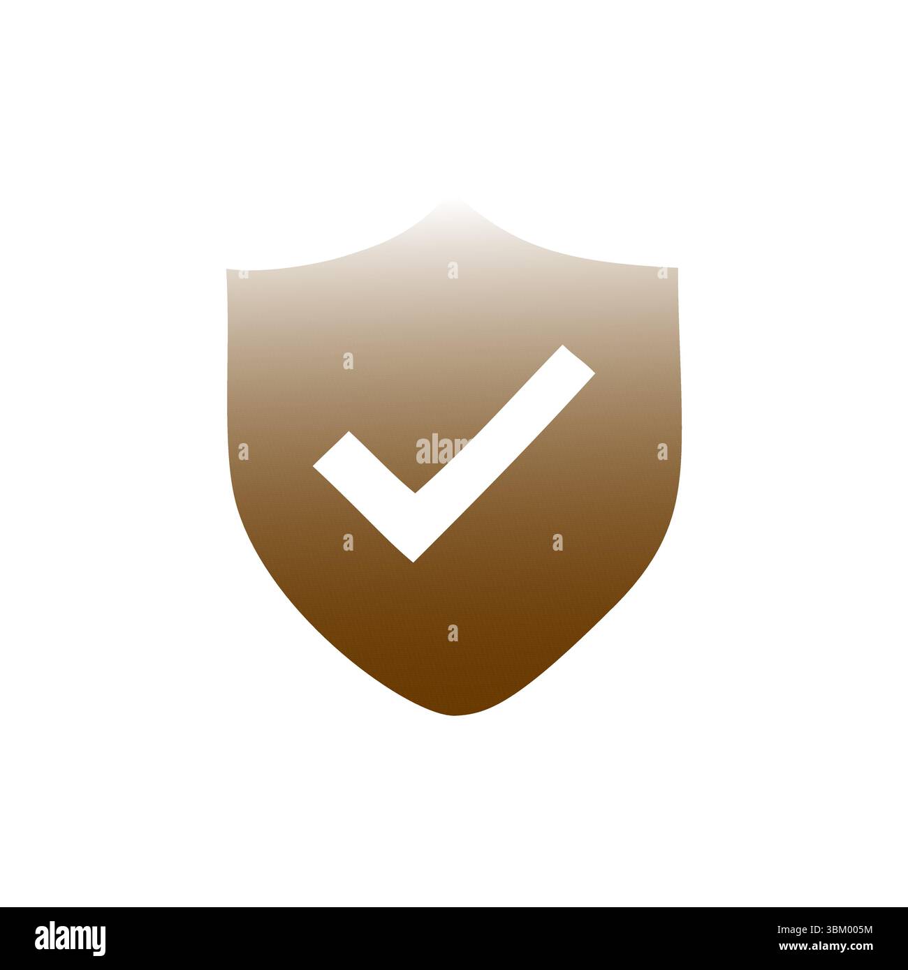 Bronze shield icon. Check mark symbol. Protection security Vector. Approval insignia emblem ...