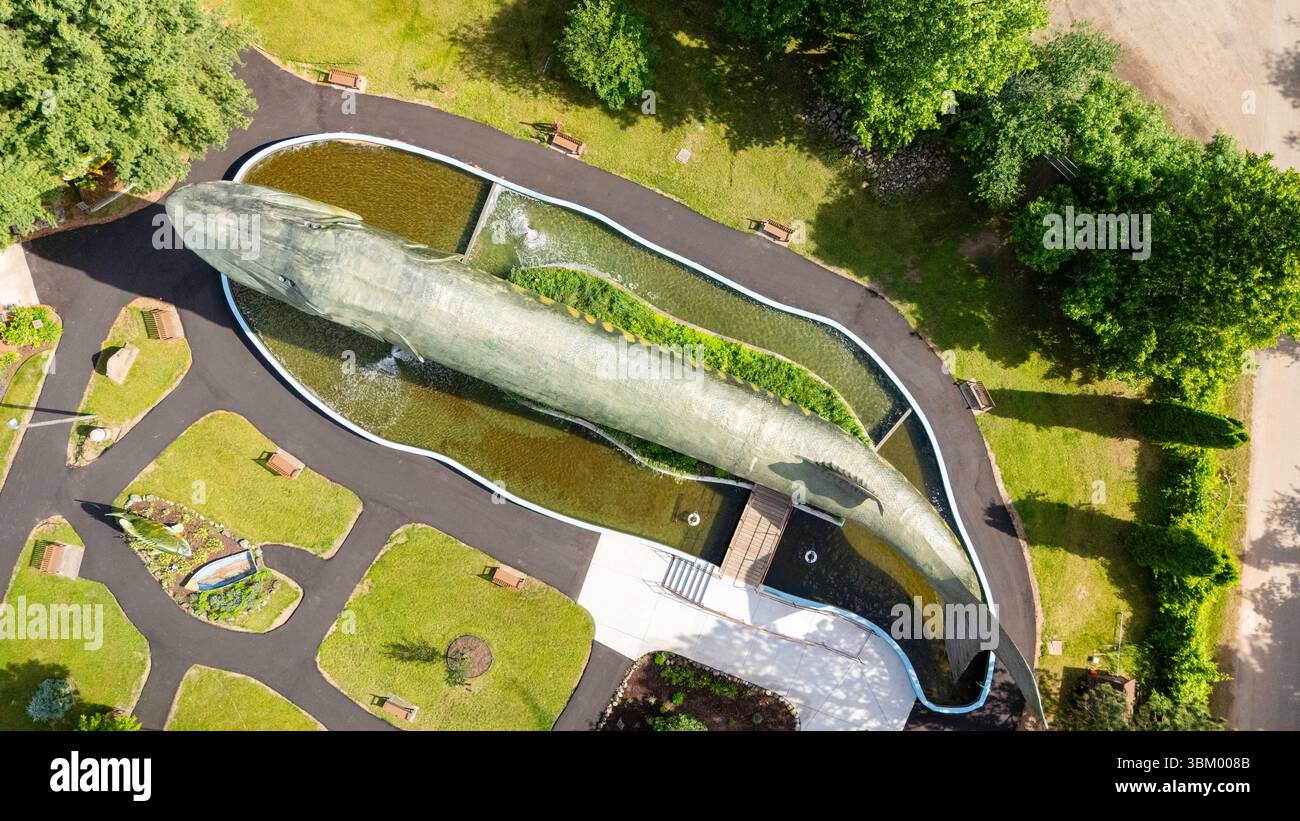 Aerial photograph of the famous Musky statue that you can walk in up at ...