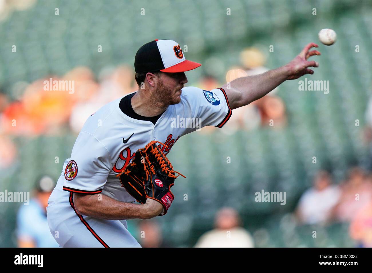 Baltimore Orioles starting pitcher Trevor Rogers delivers during the ...