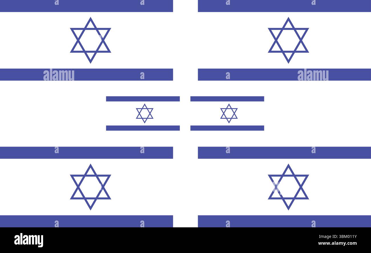 Modern colorful gradient Israeli flag vector with star of David and ...