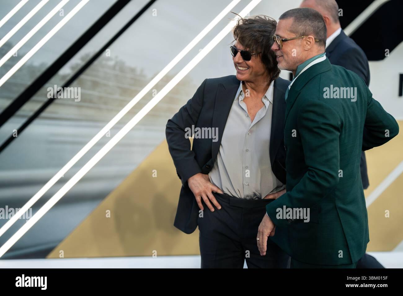 LONDON, ENGLAND - JUNE 23: Brad Pitt and Tom Cruise attend the "F1: The Movie" European Premiere ...