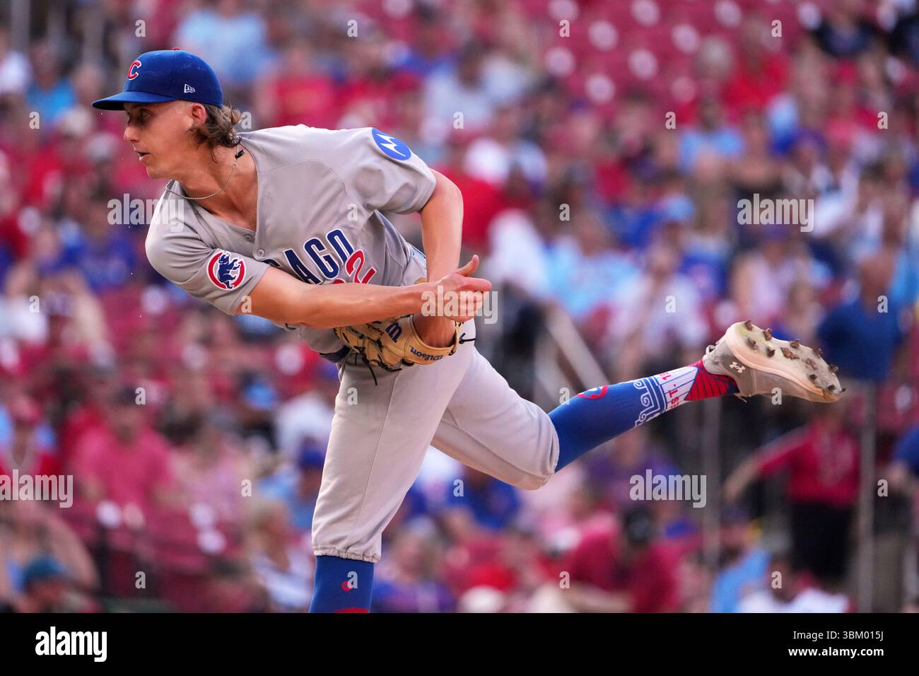 Chicago Cubs starting pitcher Ben Brown throws during the first inning ...