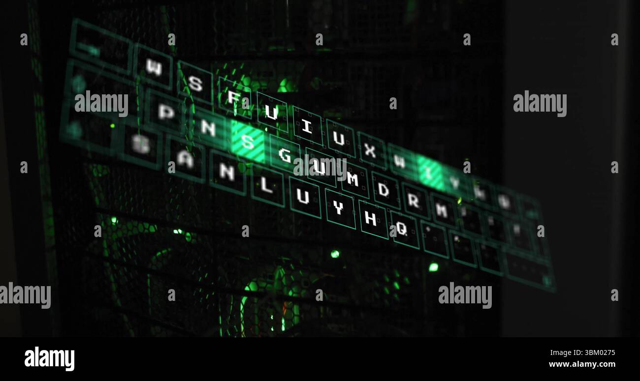 Floating holographic keyboard overlay glowing inside chassis, with mesh ...