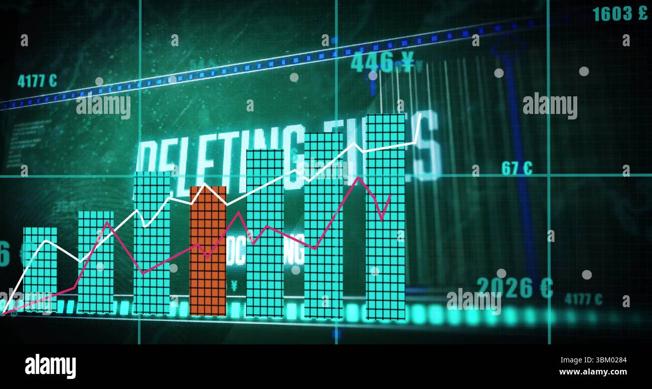 Displaying bar chart on digital dashboard, with cyan bars, red-orange ...