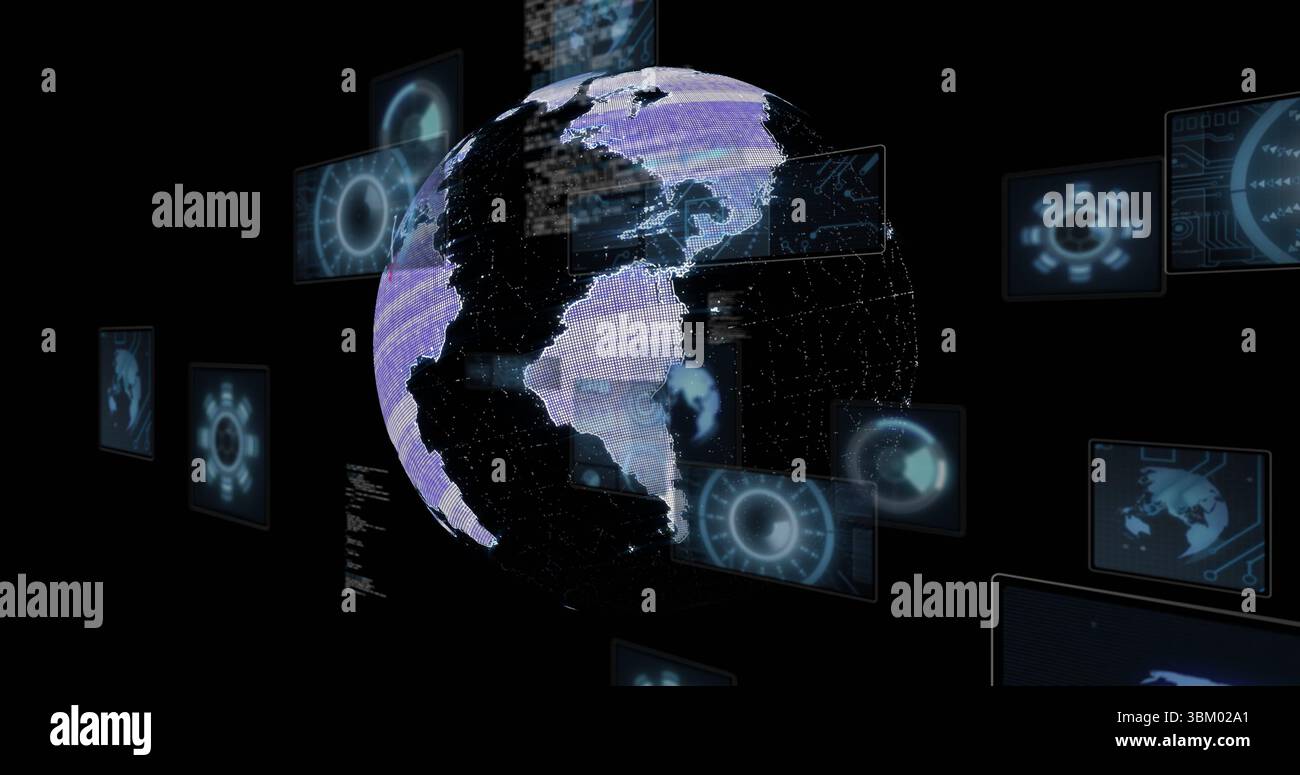 Rotating dot matrix globe hi-res stock photography and images - Alamy