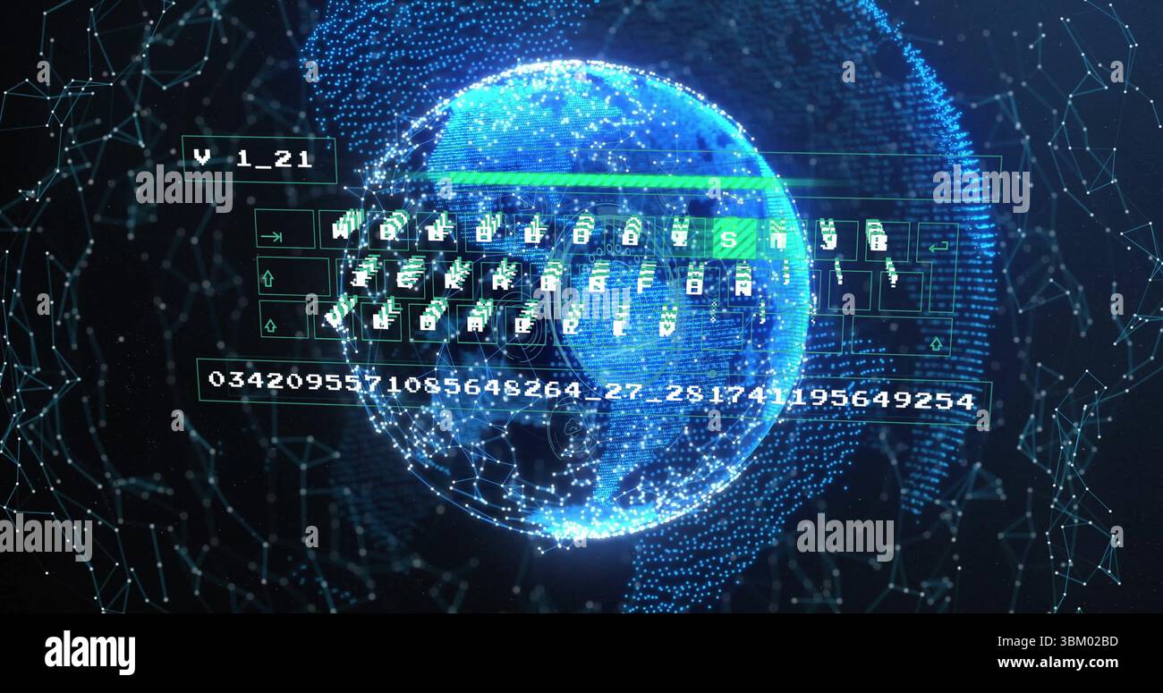 Rotating blue holographic elements in hi-res stock photography and images - Alamy