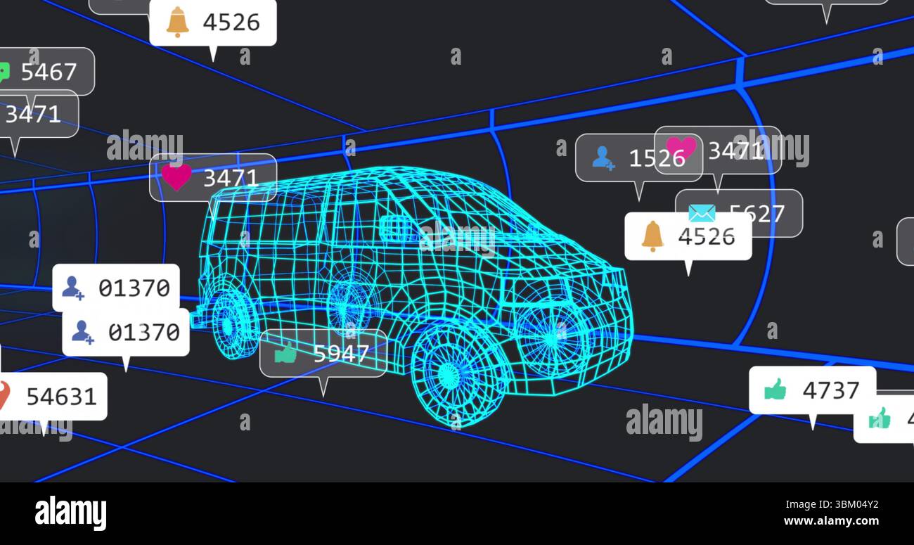 Glowing blue wireframe model floating hi-res stock photography and ...