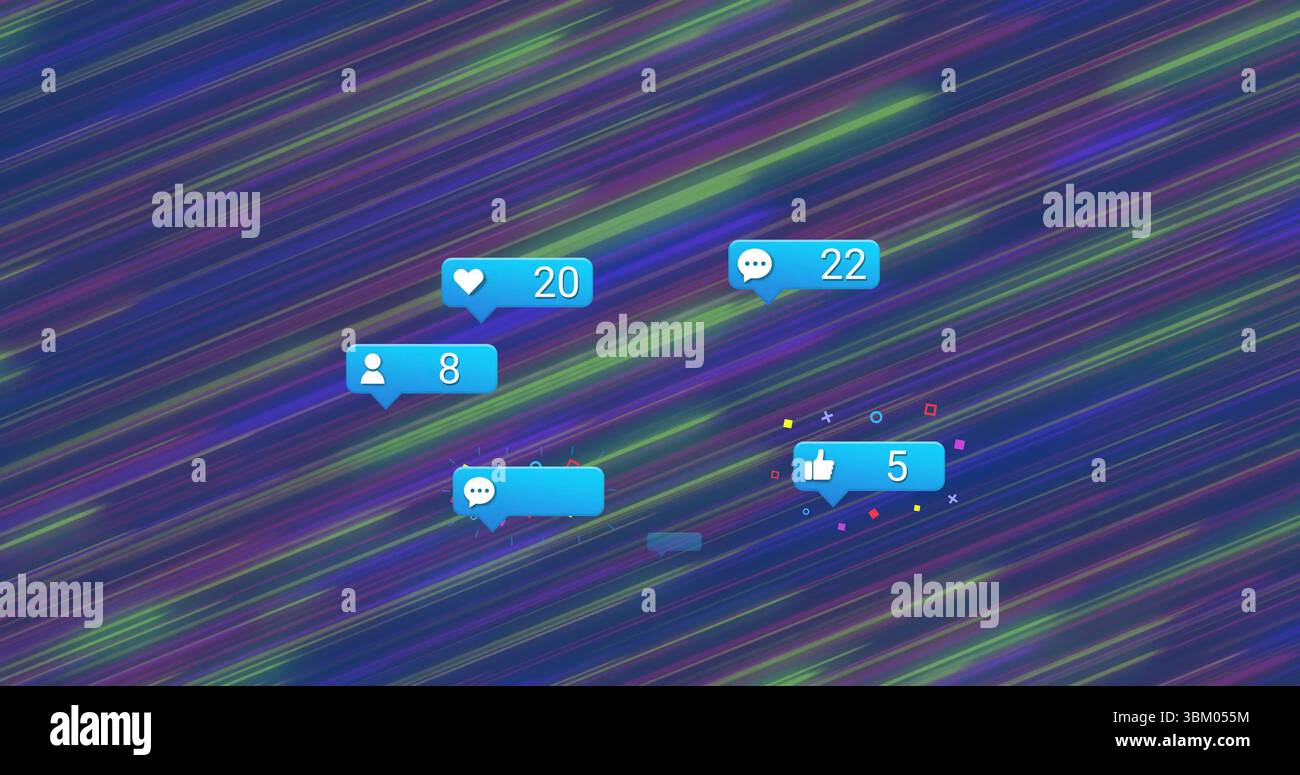 Digital media network floating across hi-res stock photography and ...