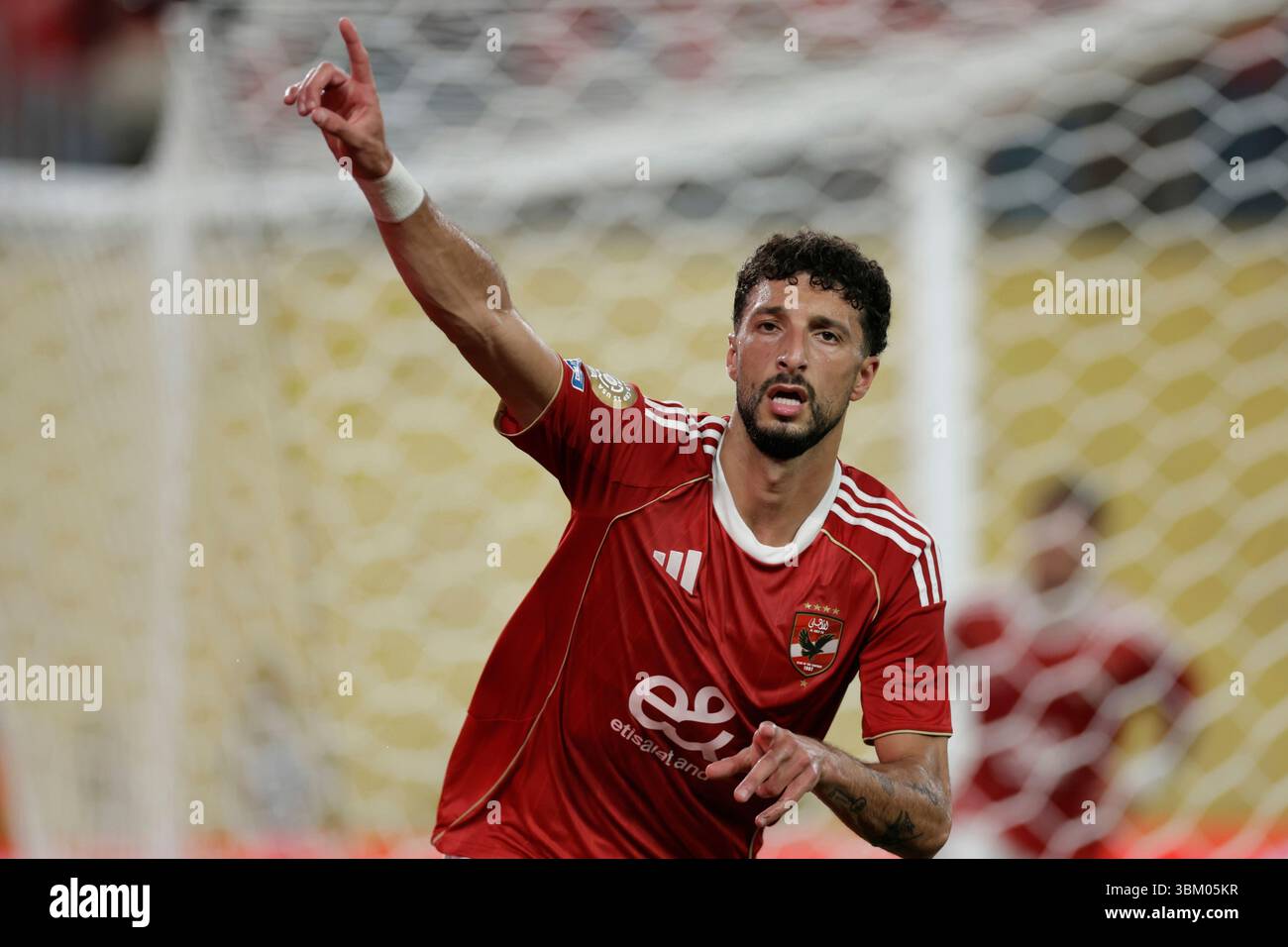 Al Ahly's Wessam Abou Ali reacts after scoring the games first goal ...