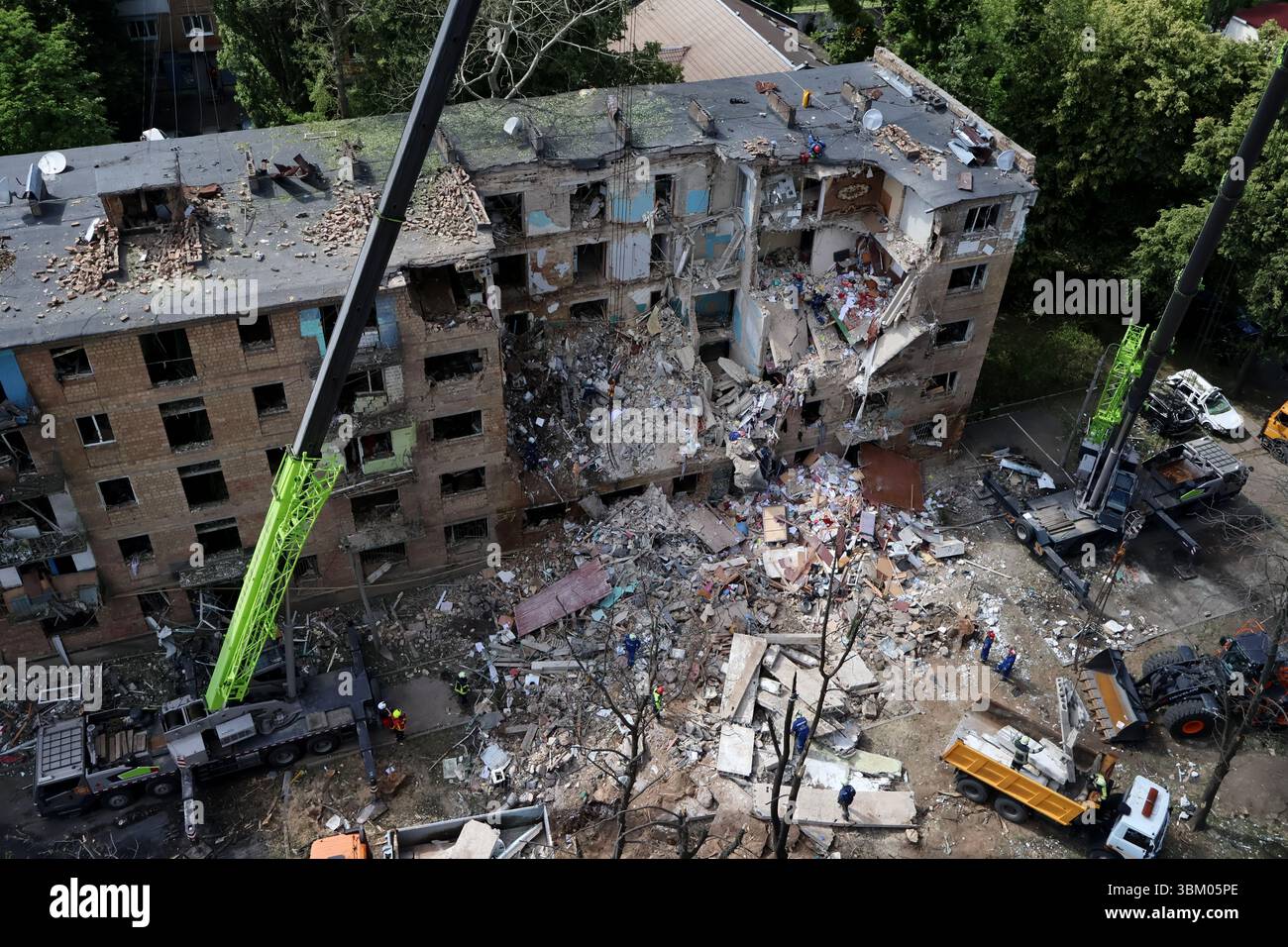 Kyiv, Ukraine. 23rd June, 2025. A view of the damaged residential ...