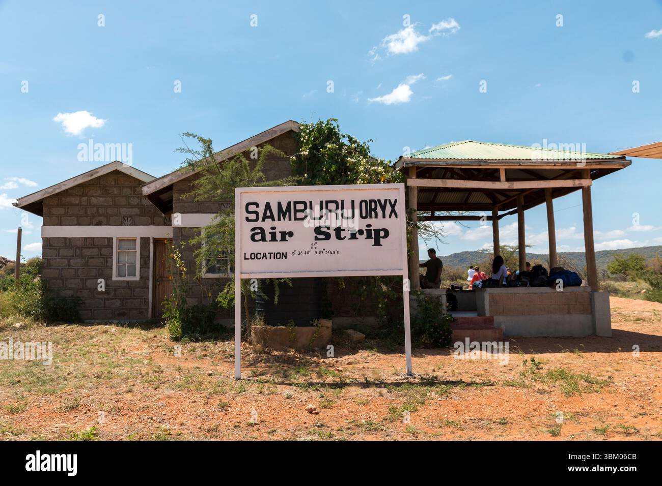Africa, Kenya, Samburu Oryx air strip landing, airport office ...