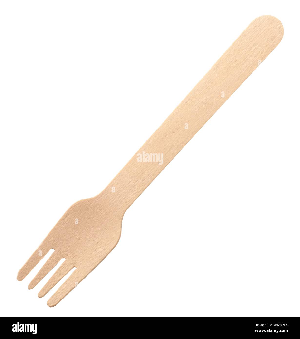 disposable wooden folk isolated white background, eco-friendly ...