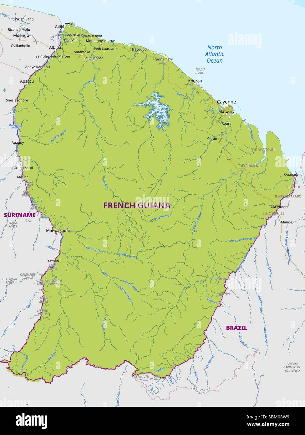 Map french guiana in hi-res stock photography and images - Alamy