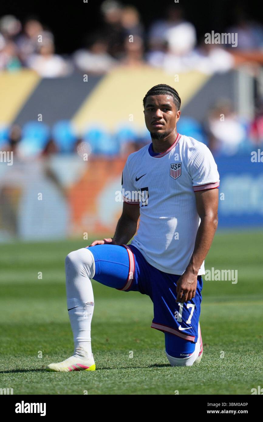 United States forward Malik Tillman (17) reacts on the field against ...