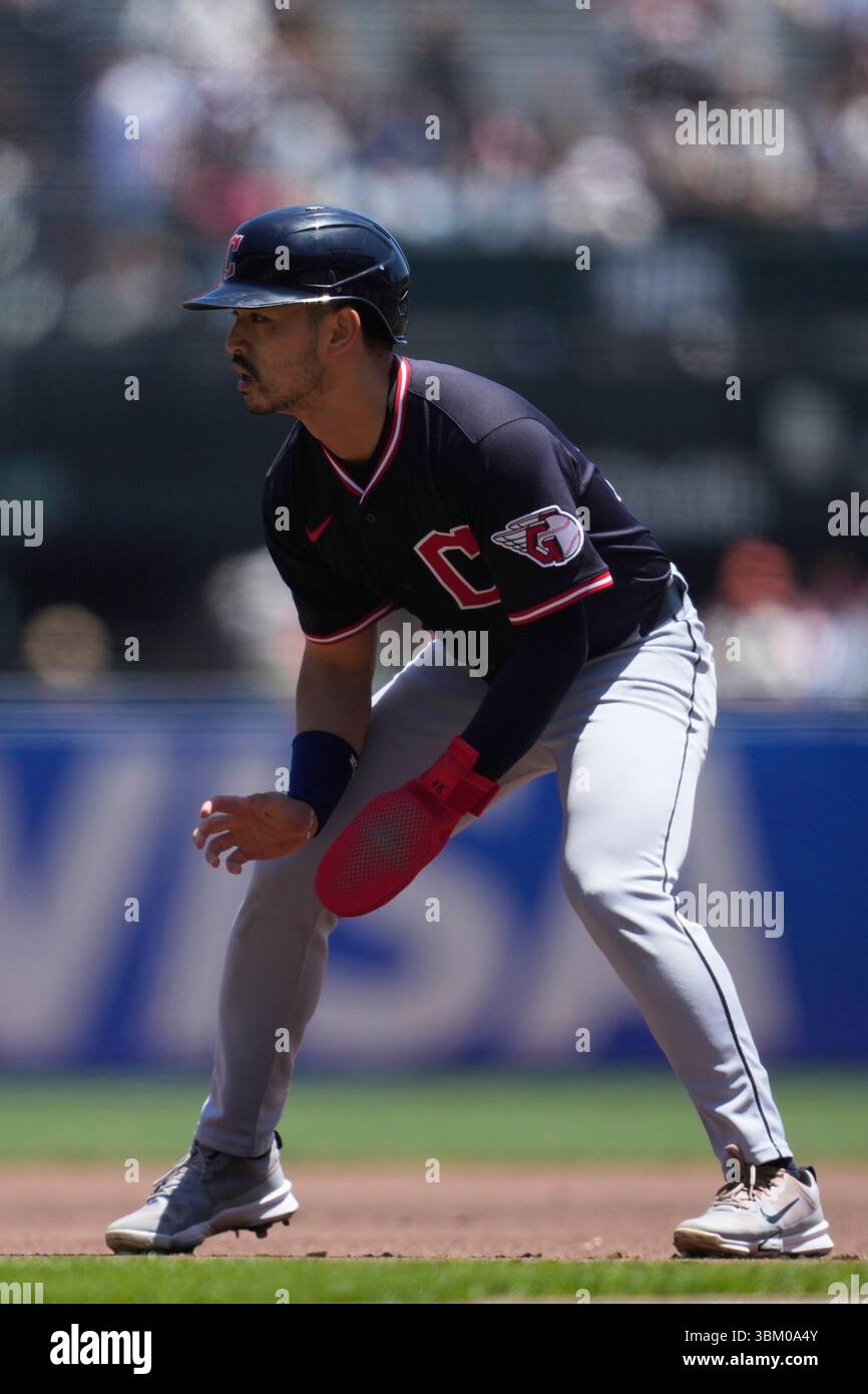 Cleveland Guardians' Steven Kwan during a baseball game against the San Francisco Giants in San ...