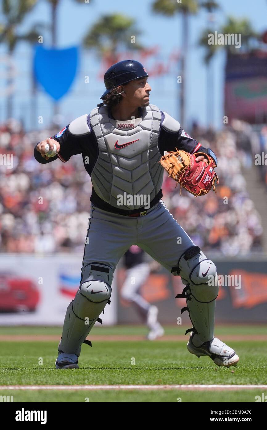 Cleveland Guardians catcher Bo Naylor during a baseball game against ...