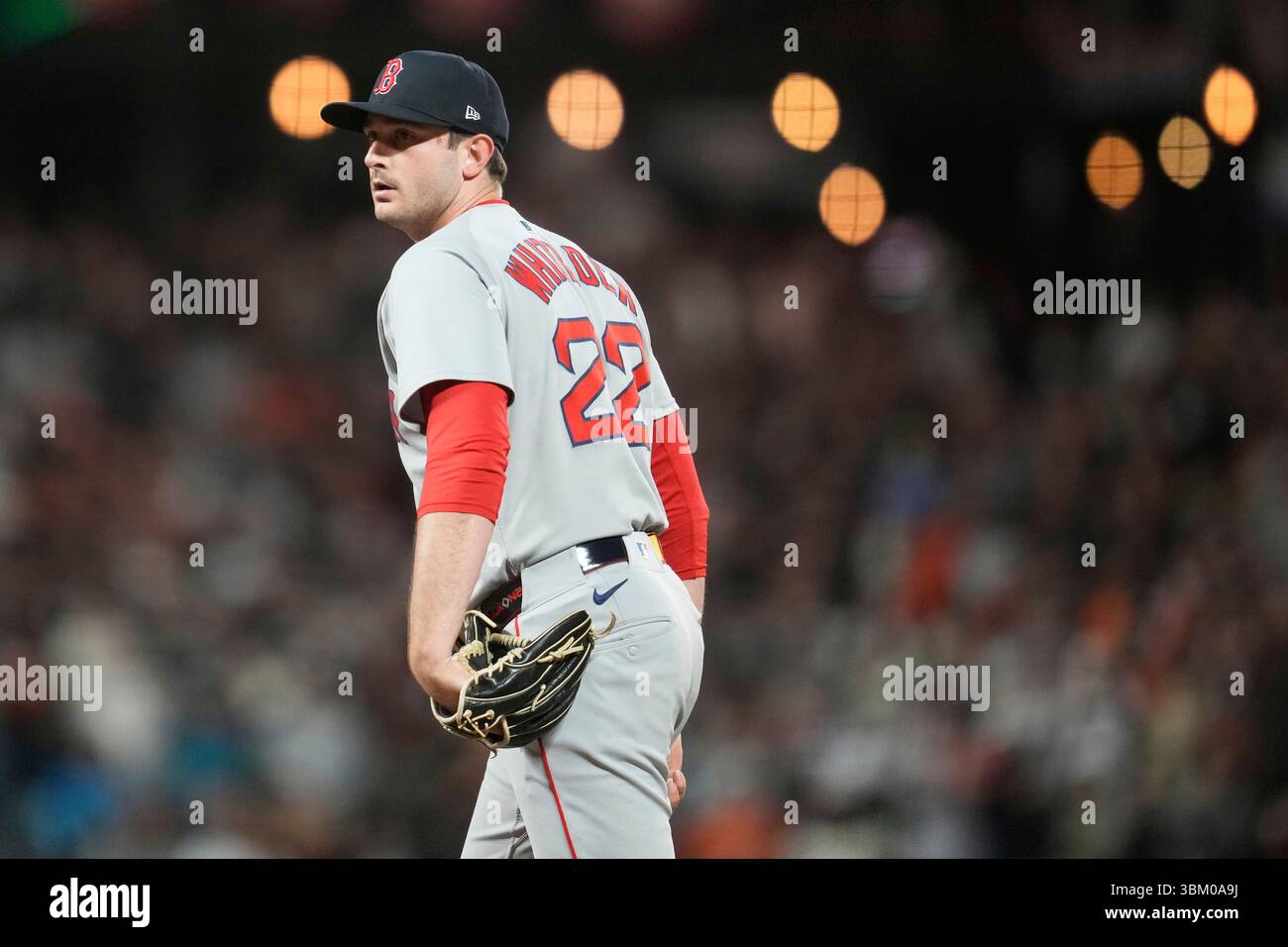 Boston Red Sox pitcher Garrett Whitlock during a baseball game against ...