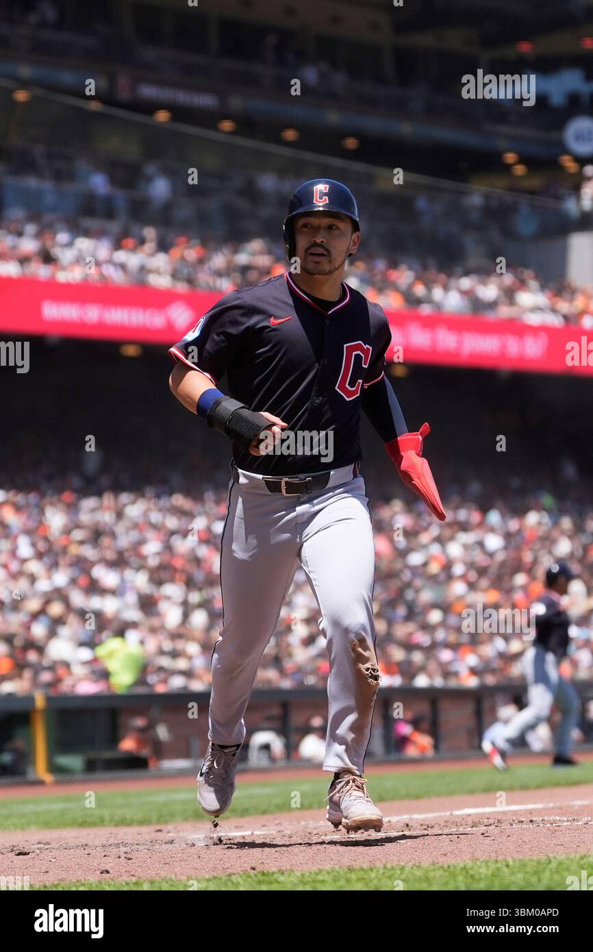 Cleveland Guardians' Steven Kwan during a baseball game against the San Francisco Giants in San ...