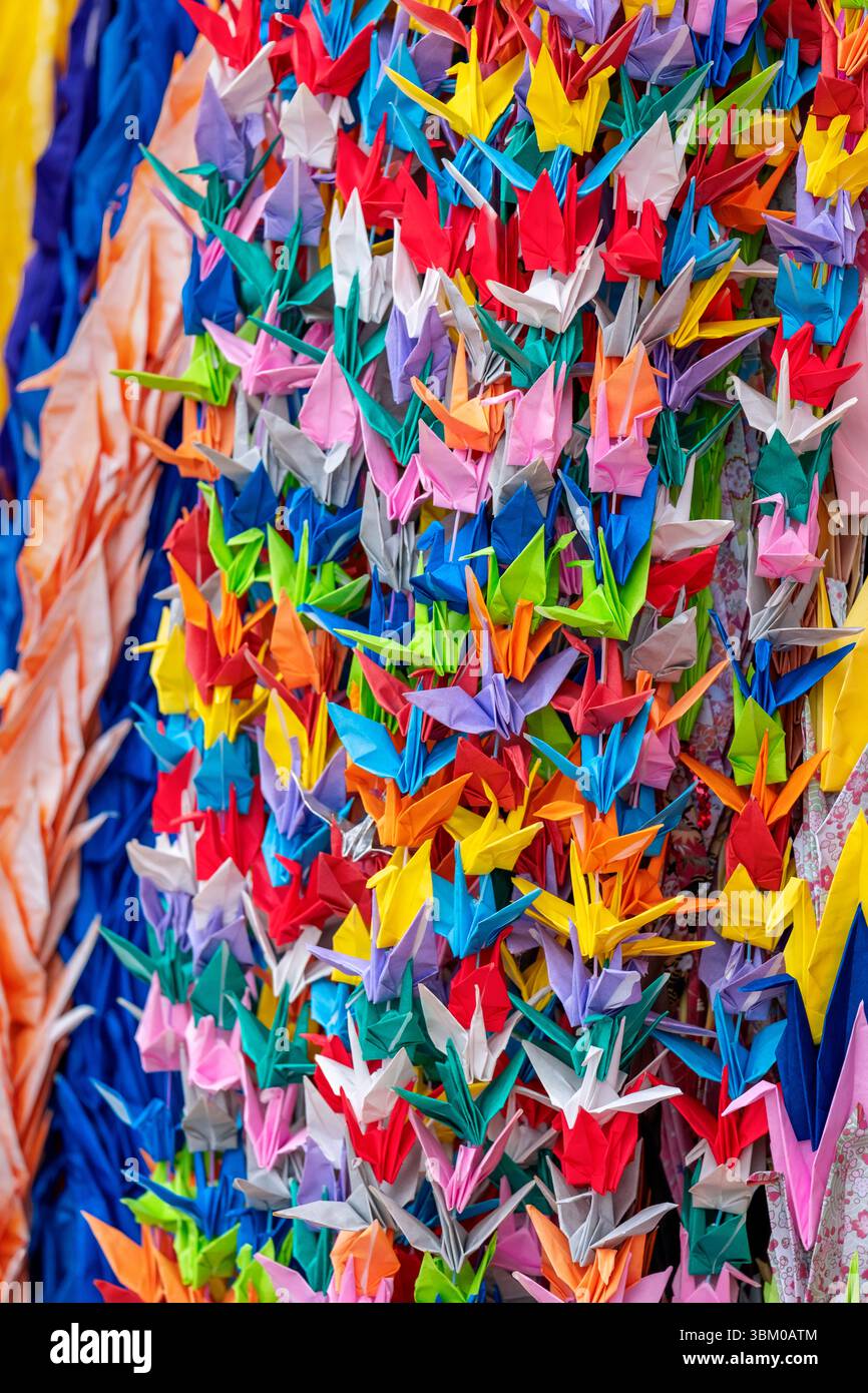 1000 cranes origami created as a prayer for peace on display in Peace ...