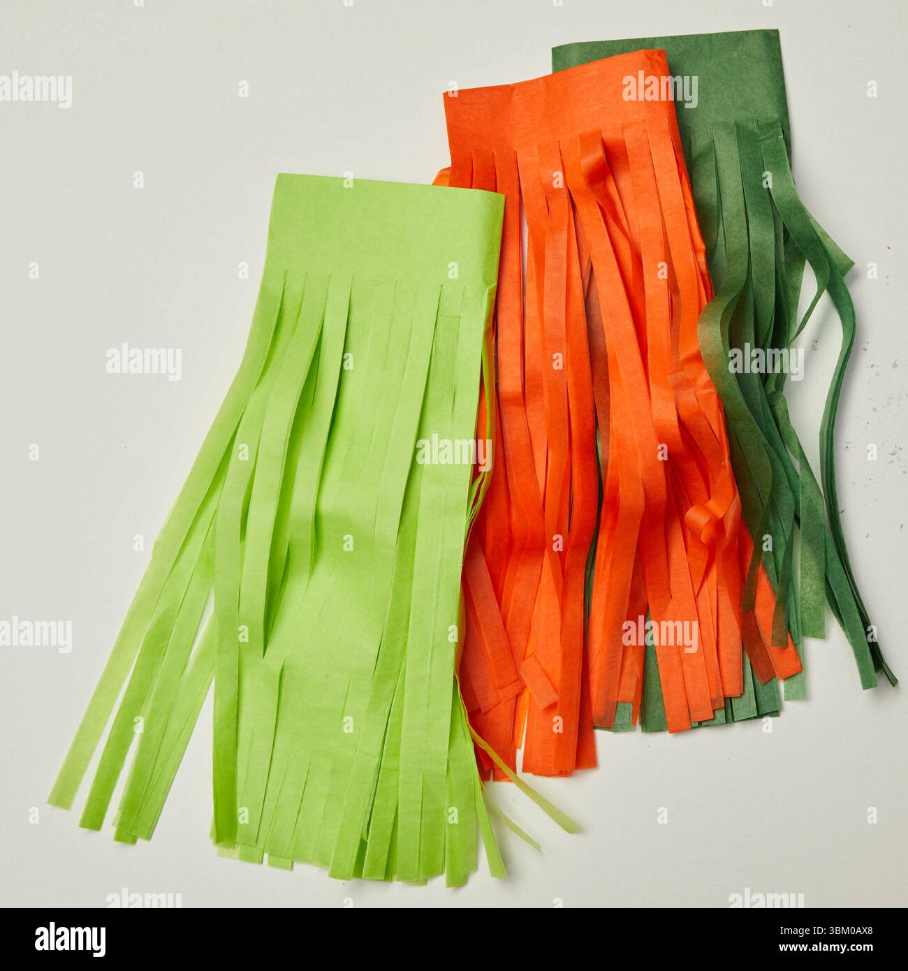 Colored paper cut into strips isolated nature background with clipping ...