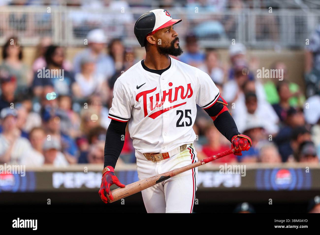 Minnesota Twins' Byron Buxton reacts after striking out against the ...