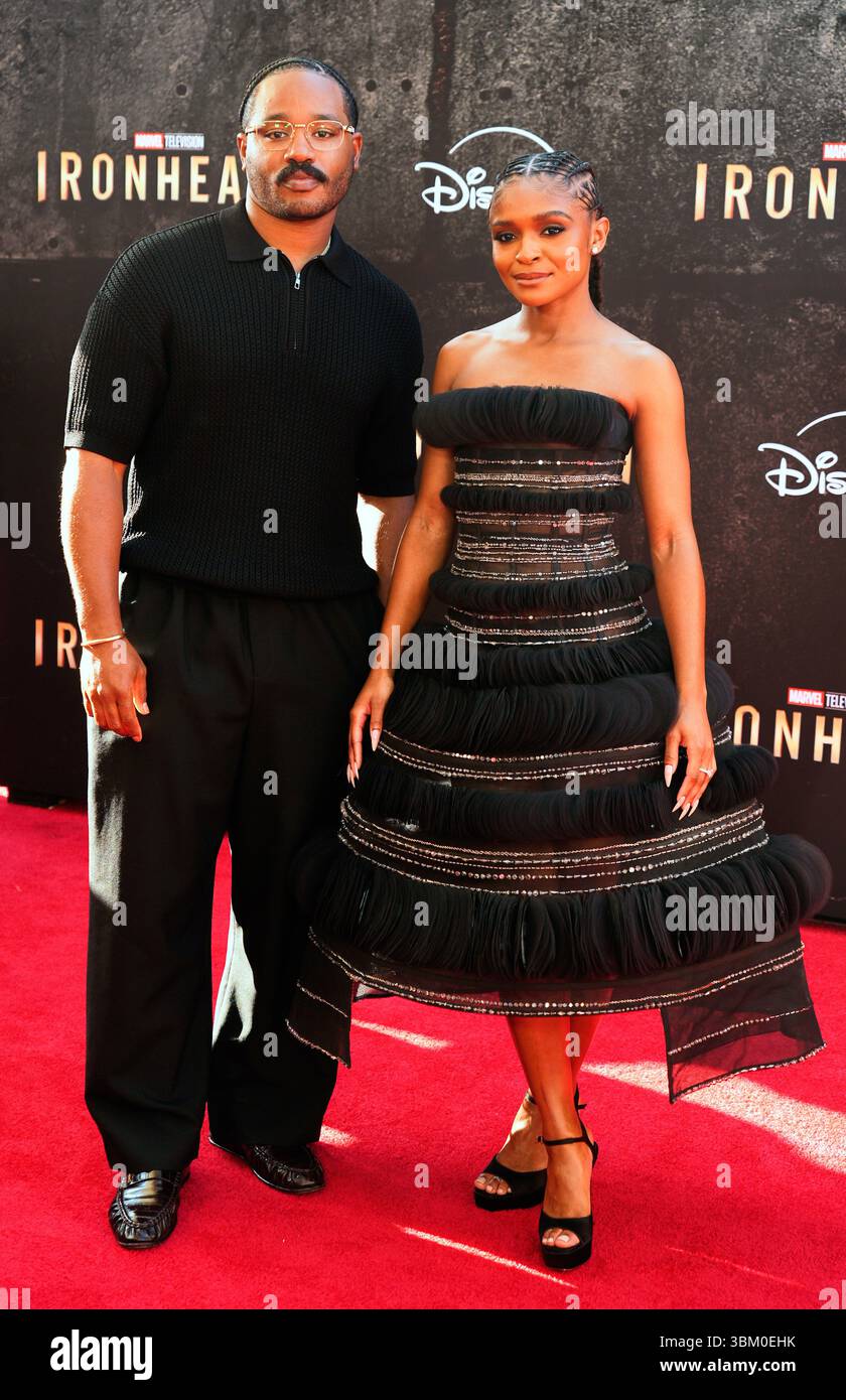 Ryan Coogler, left, executive producer of "Ironheart," poses with cast ...