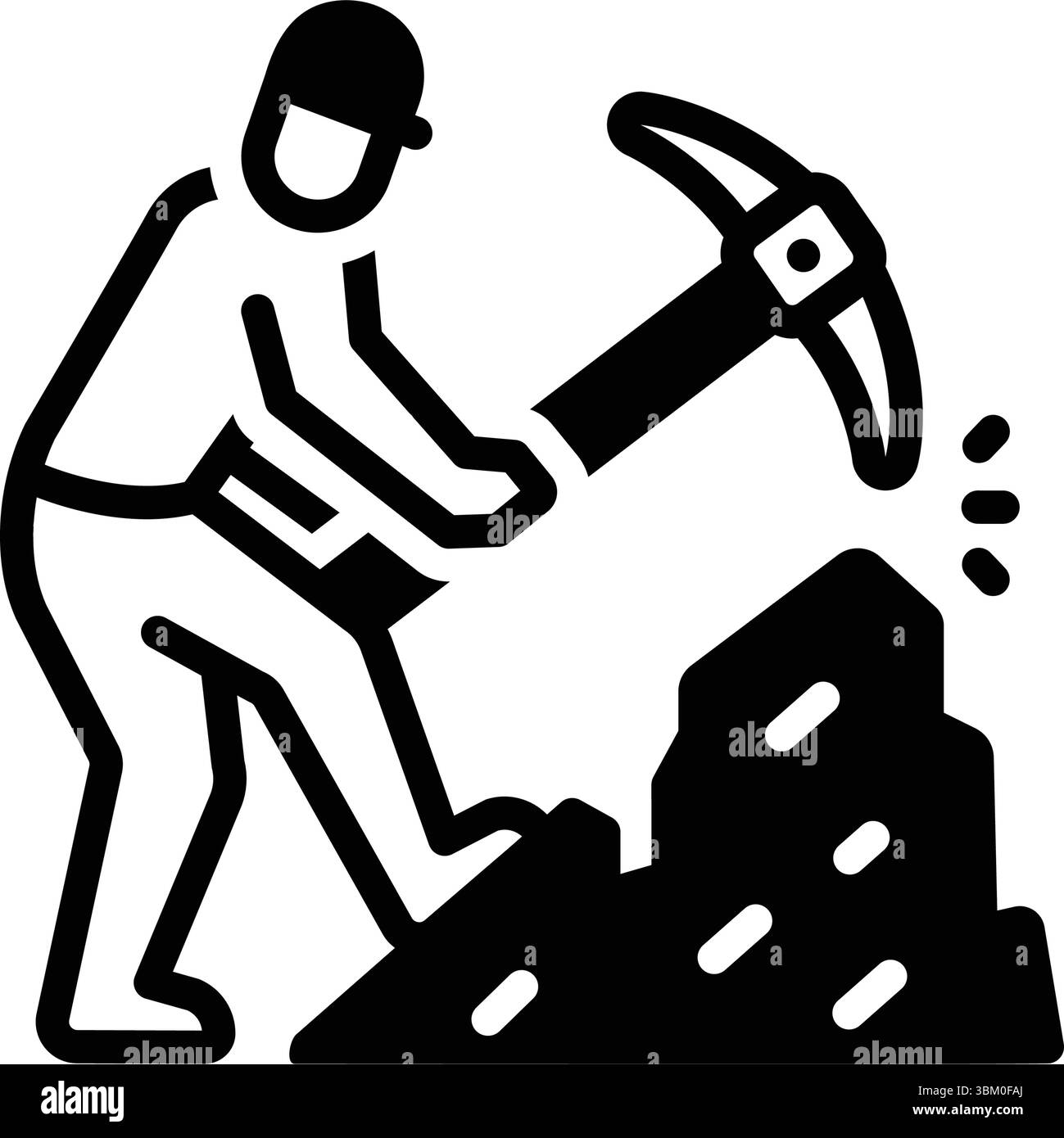Pickaxe silhouette icon mining Cut Out Stock Images & Pictures - Alamy