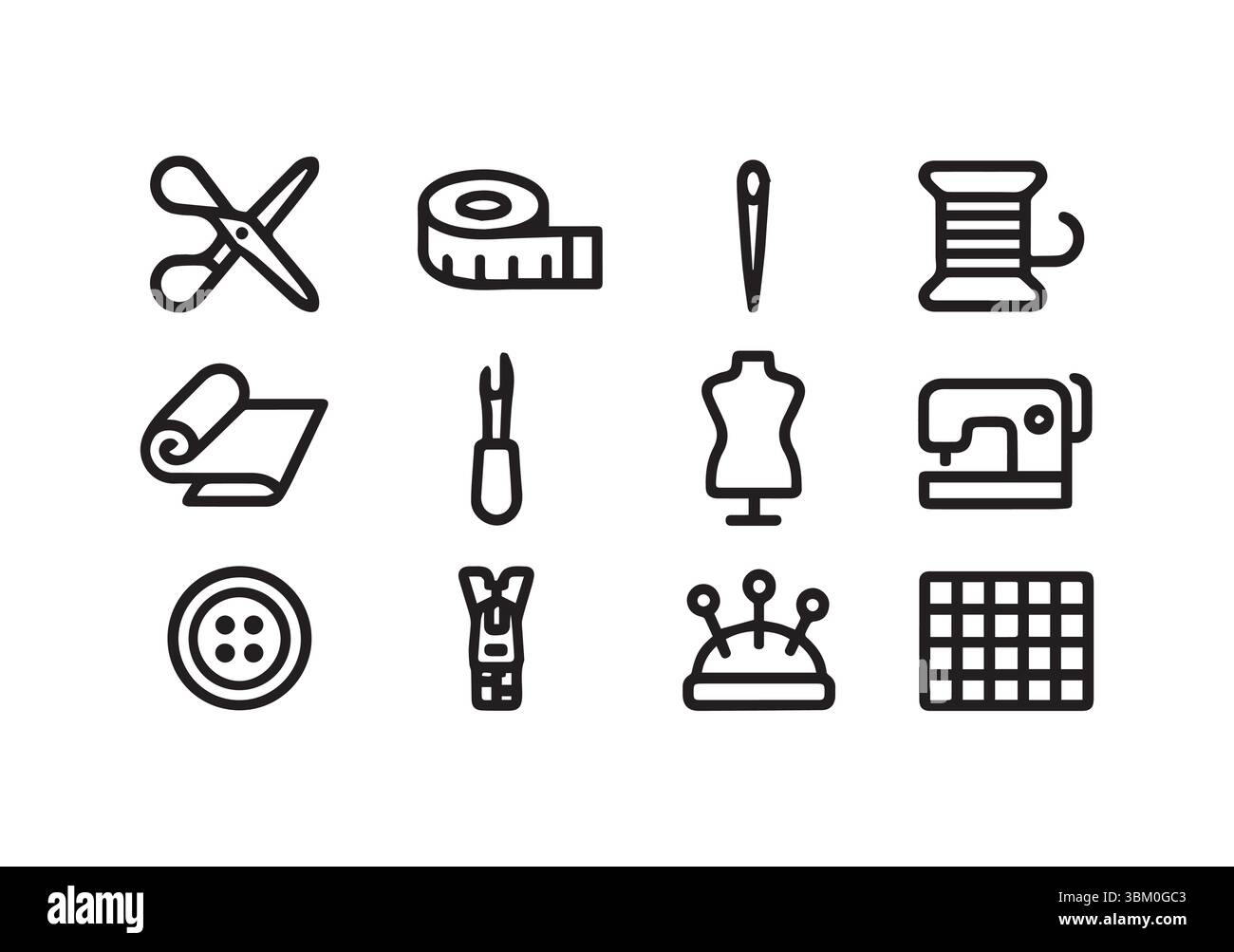Sewing Essentials A Collection of Tools for Crafting and Tailoring Projects Stock Vector Image ...