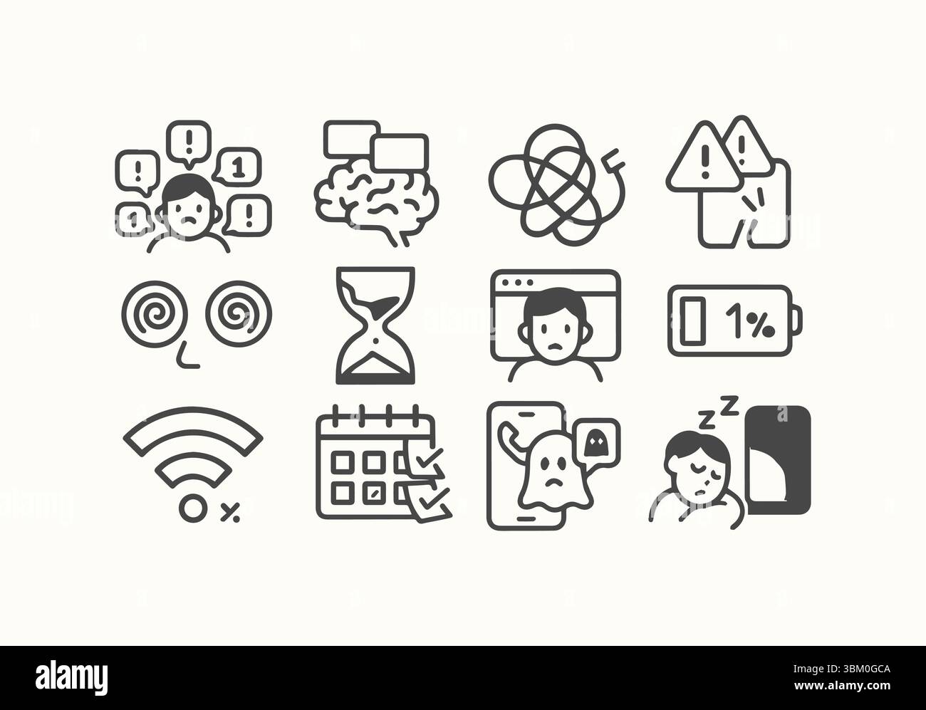 Digital distractions Stock Vector Images - Alamy