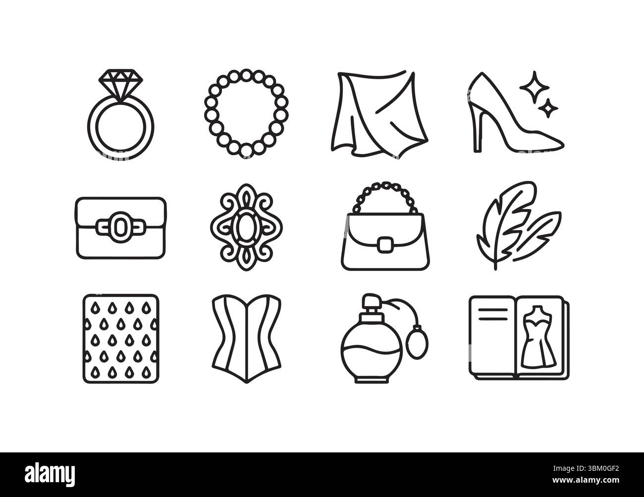 Essential Sewing Tools Depicted in a Minimalist Black and White Design ...