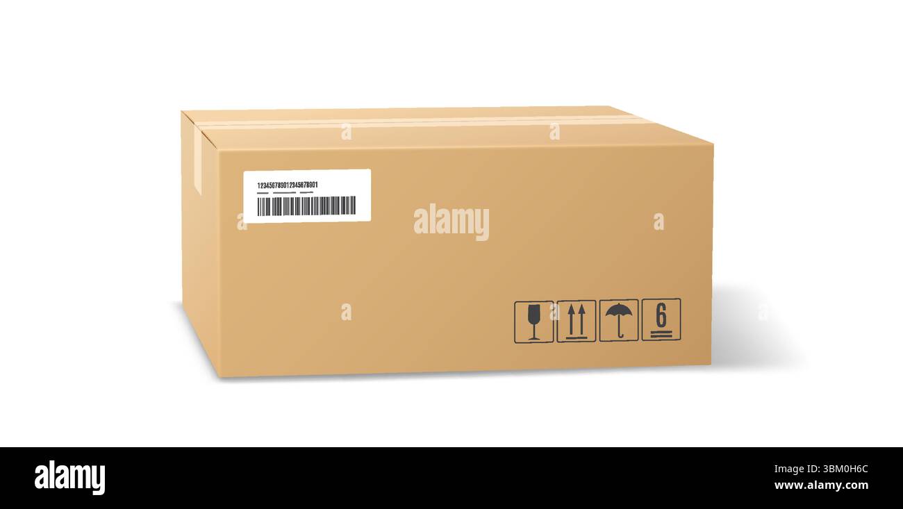 Handling instructions on cardboard box Stock Vector Images - Alamy