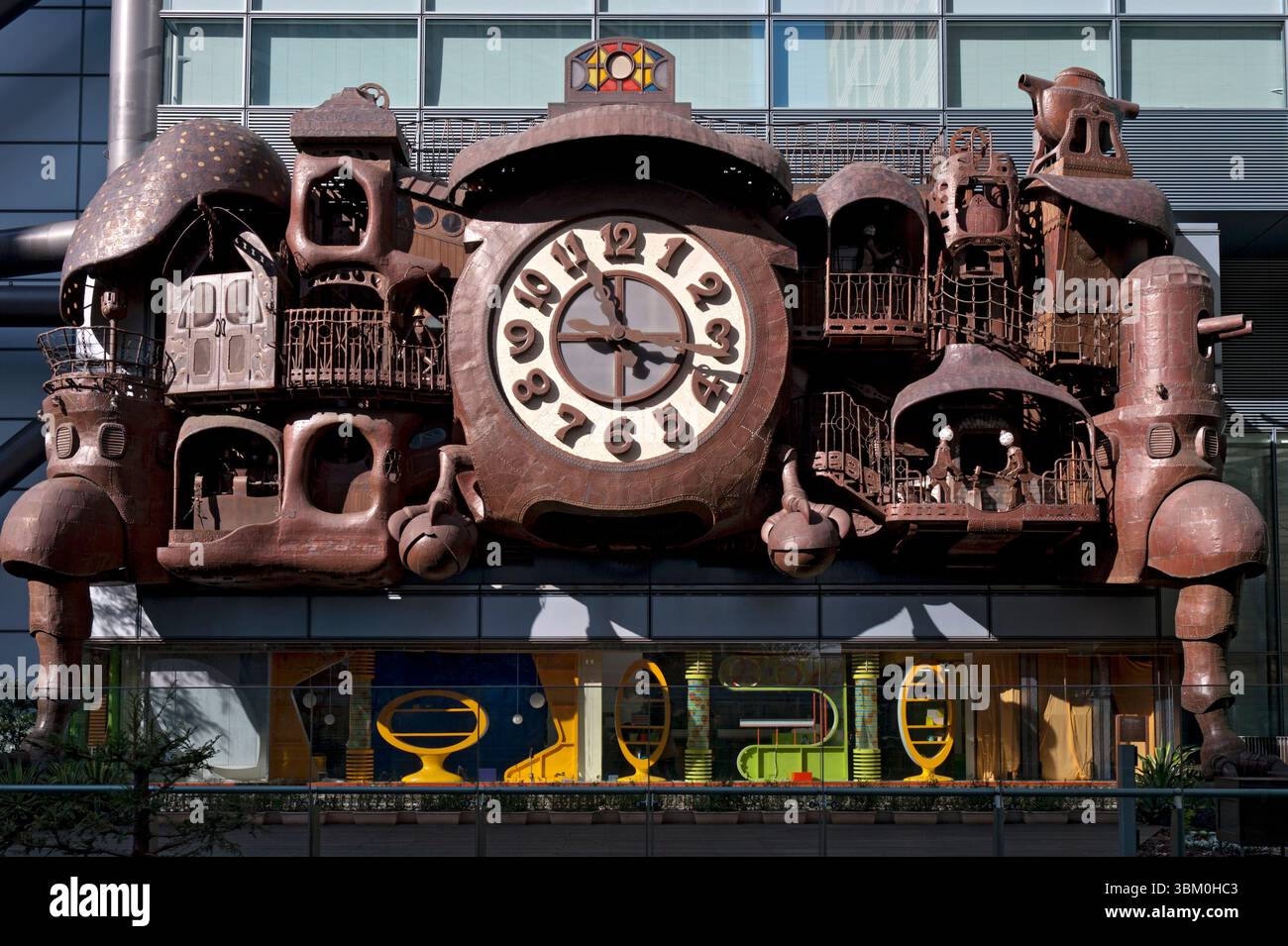 The Giant Ghibli Clock designed by Miyazaki Hayao sits in front of NTV ...