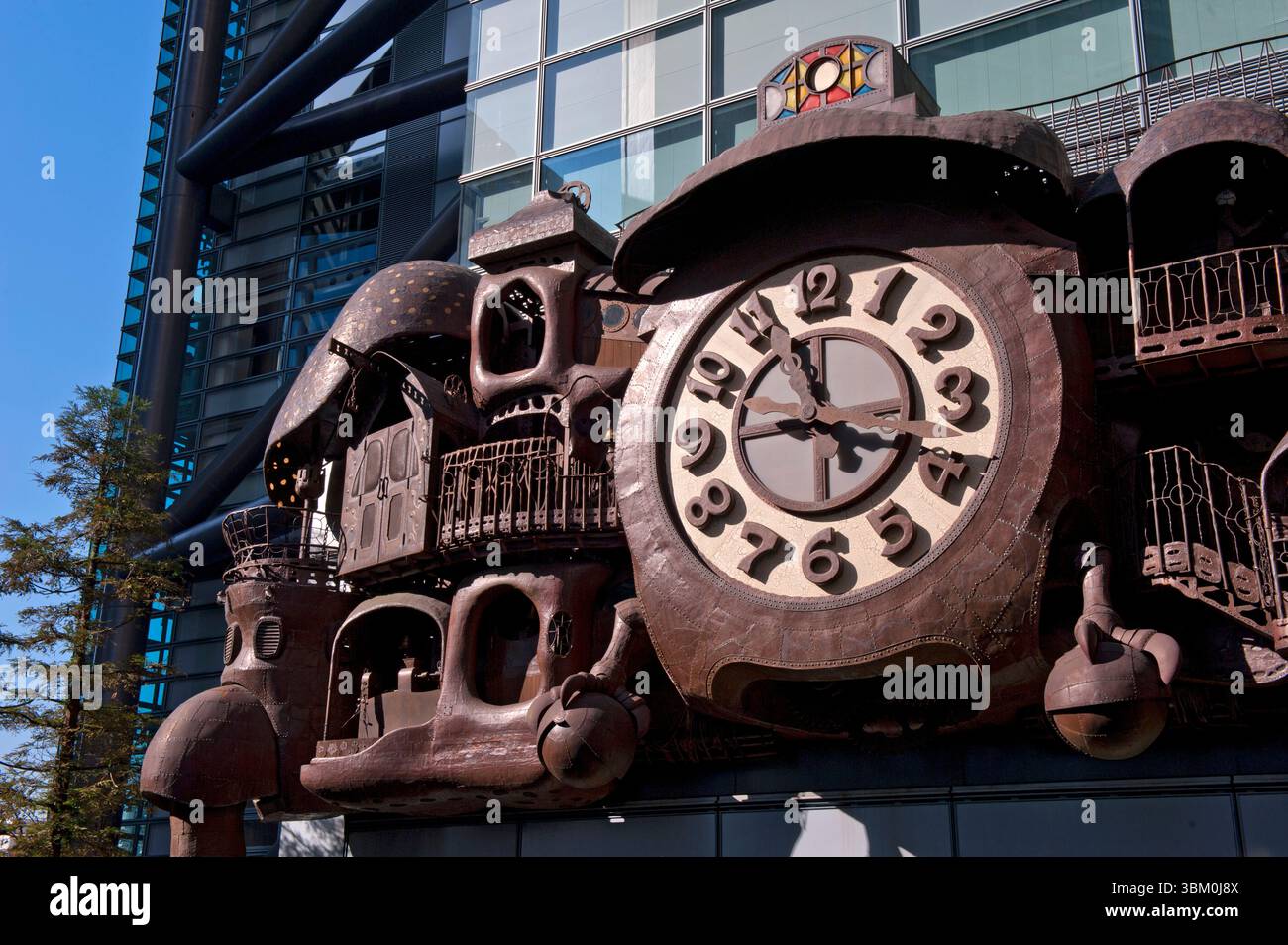 The Giant Ghibli Clock designed by Miyazaki Hayao sits in front of NTV ...