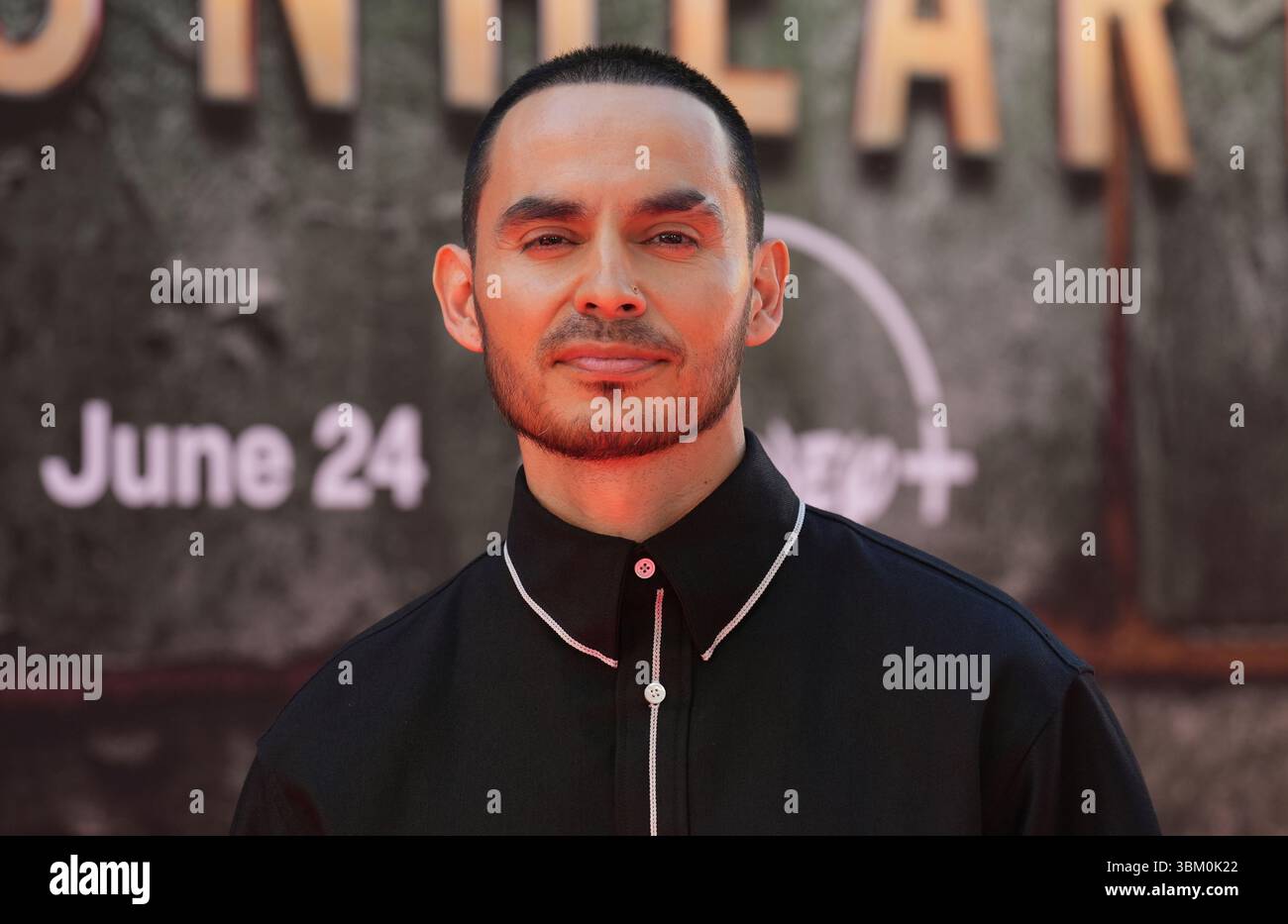 Manny Montana poses at the premiere of the Disney+ series "Ironheart ...