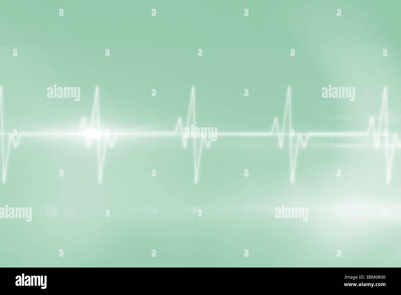 Pulse trace against green background Stock Photo - Alamy
