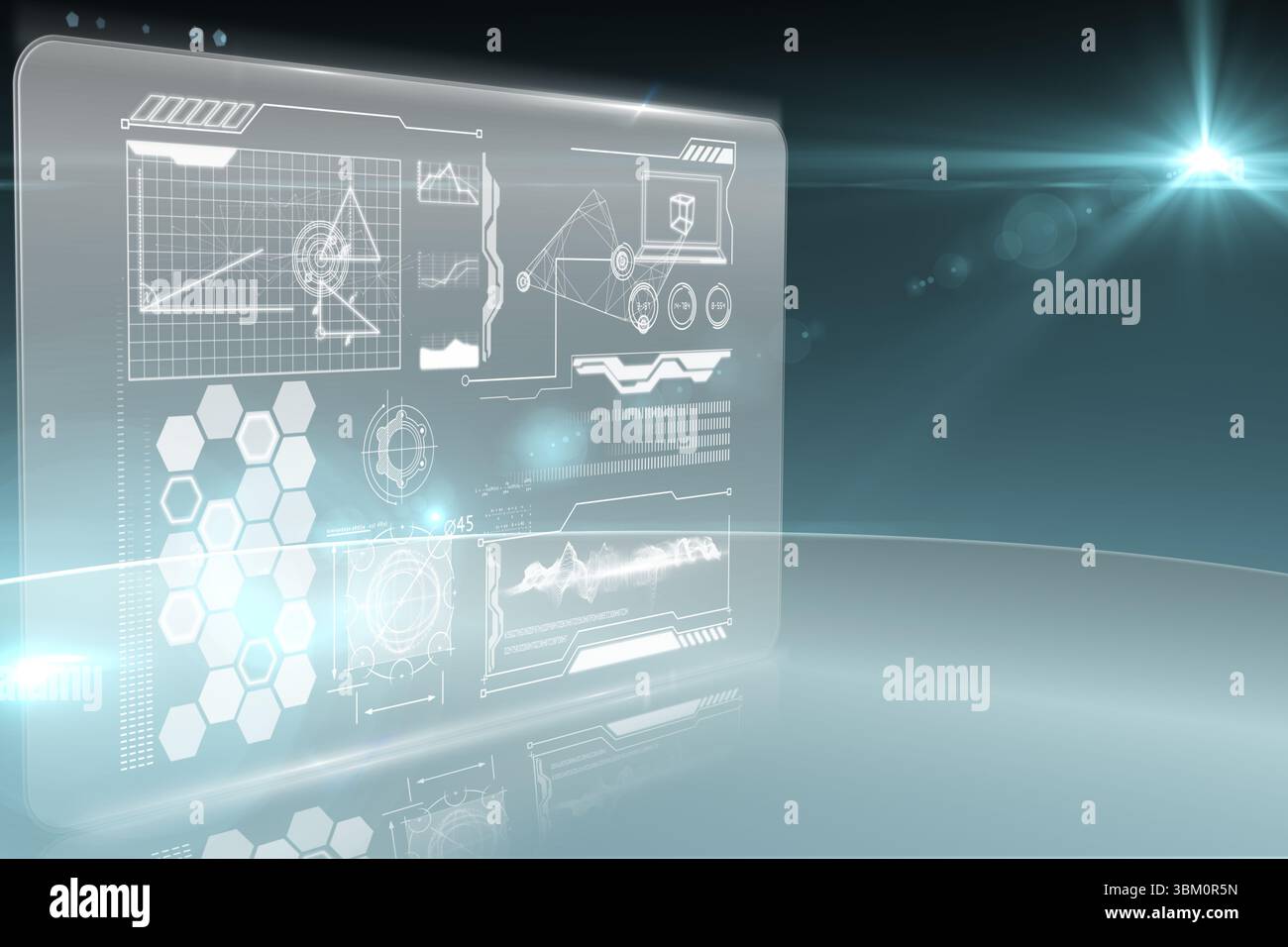 Floating cluster glowing hex hi-res stock photography and images - Alamy