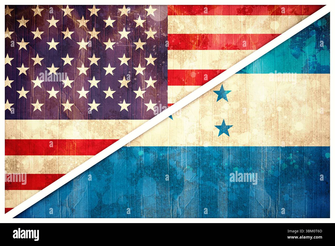 Honduras and America flags Stock Photo - Alamy