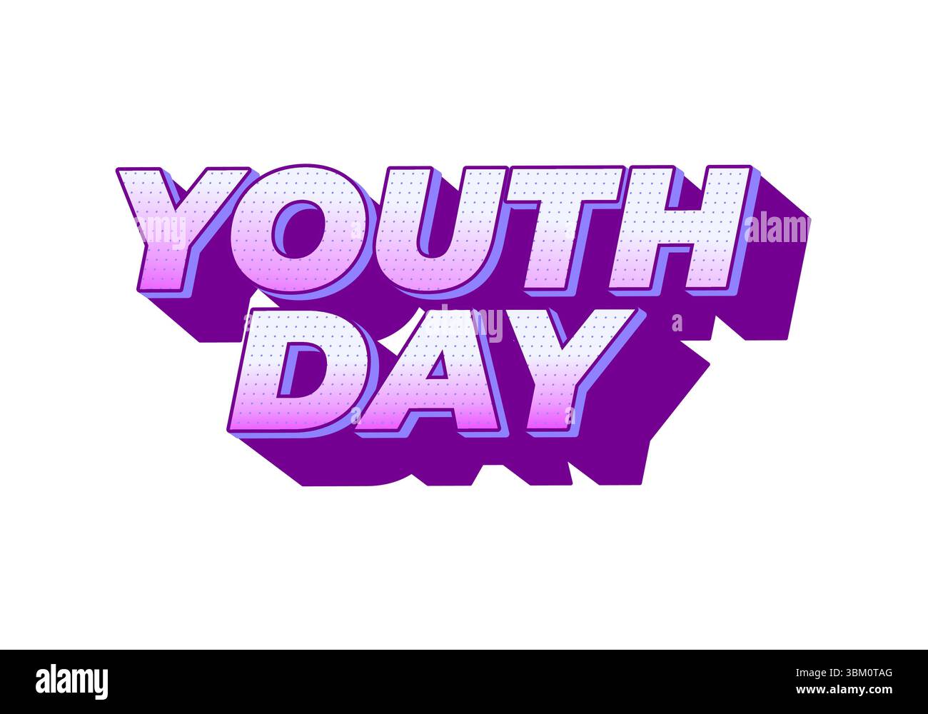 Youth day. Playful and vibrant text style for dynamic poster or banner ...