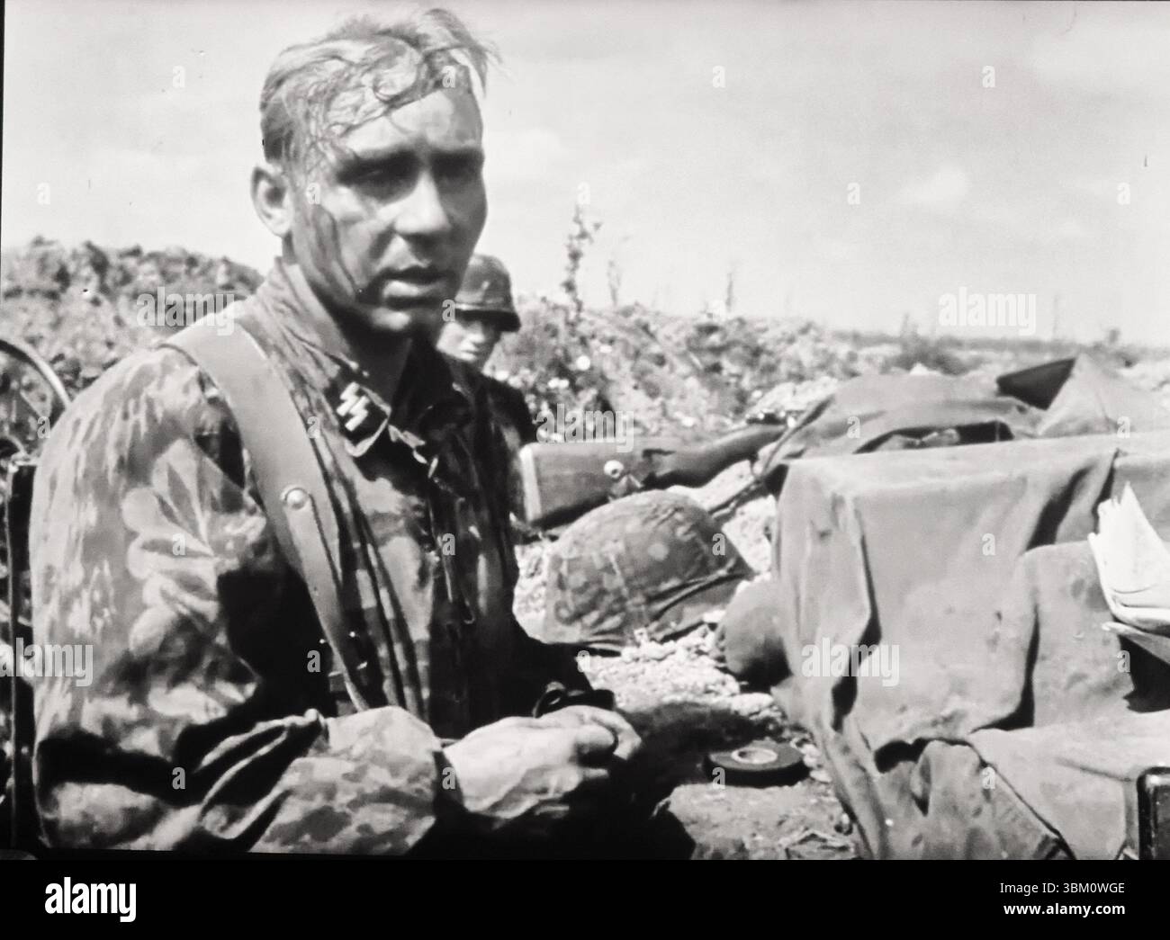 WW2 Screen B&W Still A German Waffen SS Soldier Photographed after ...