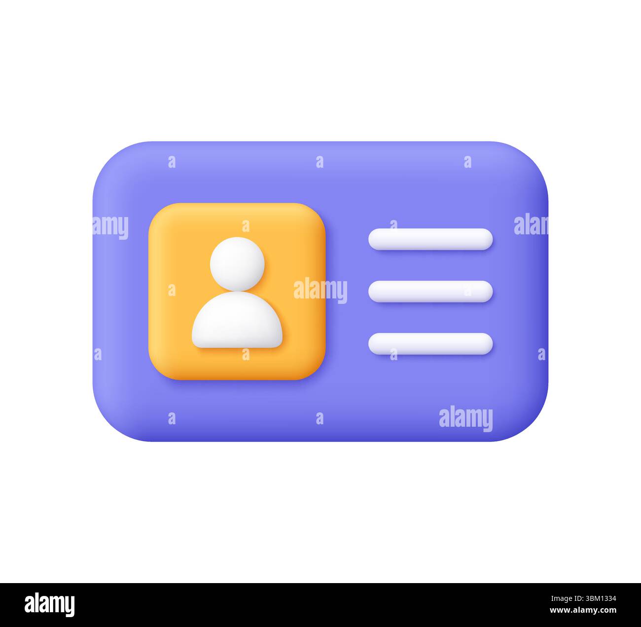 Purple Id card, identity badge, driver license with user profile icon ...