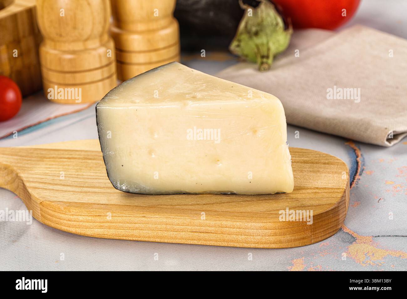 Sheep hard traditional cheese Caprino Romano Stock Photo - Alamy