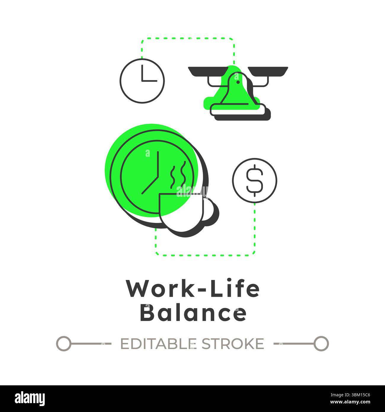 Work life balance modern linear concept icon Stock Vector Image & Art ...