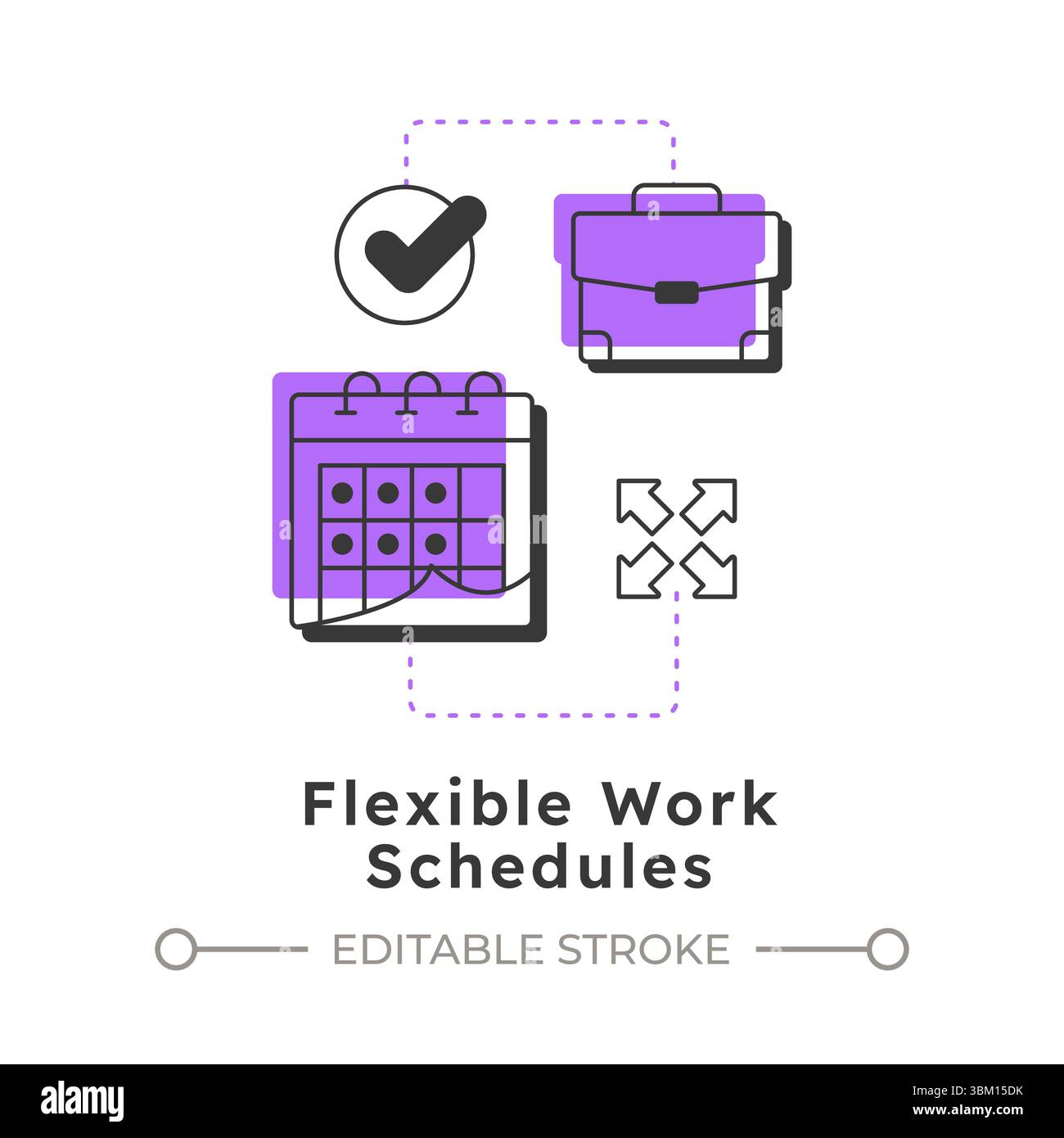 Flexible work schedules modern linear concept icon Stock Vector Image ...