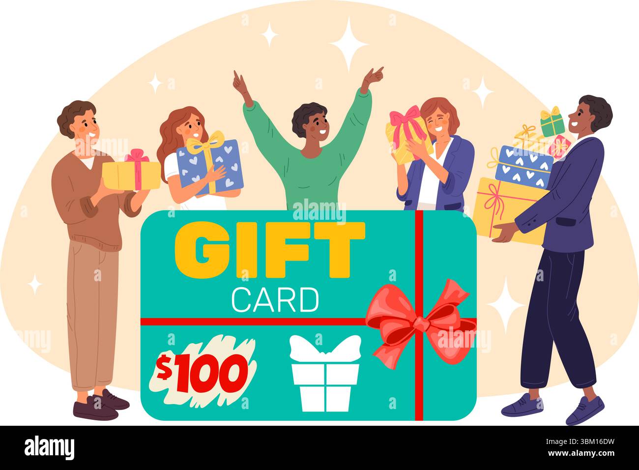Shopping vouchers people Stock Vector Images - Alamy