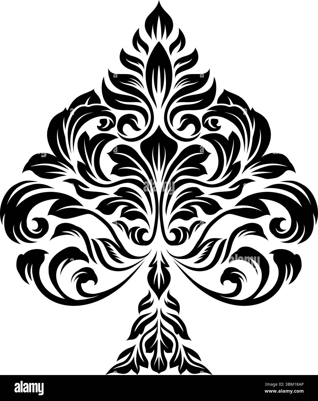 Ace of Spades Filigree Symbol Playing Card Pattern Stock Vector Image ...