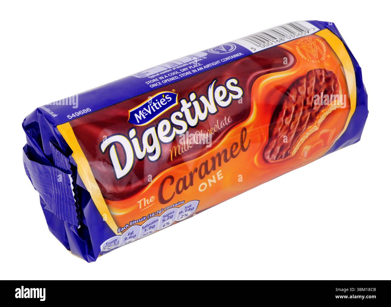 Mcvitie's caramel and milk chocolate wheatmeal digestive biscuits in a ...