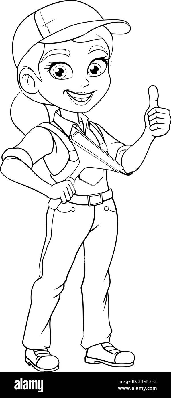 Woman Female Squeegee Window Cleaner Stock Vector Image & Art - Alamy