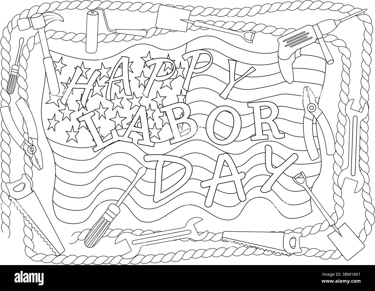 Drill coloring page Black and White Stock Photos & Images - Alamy